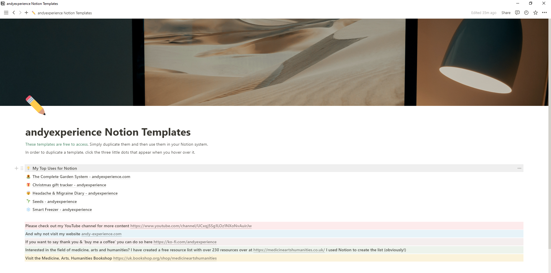 Notion Templates – andyexperience